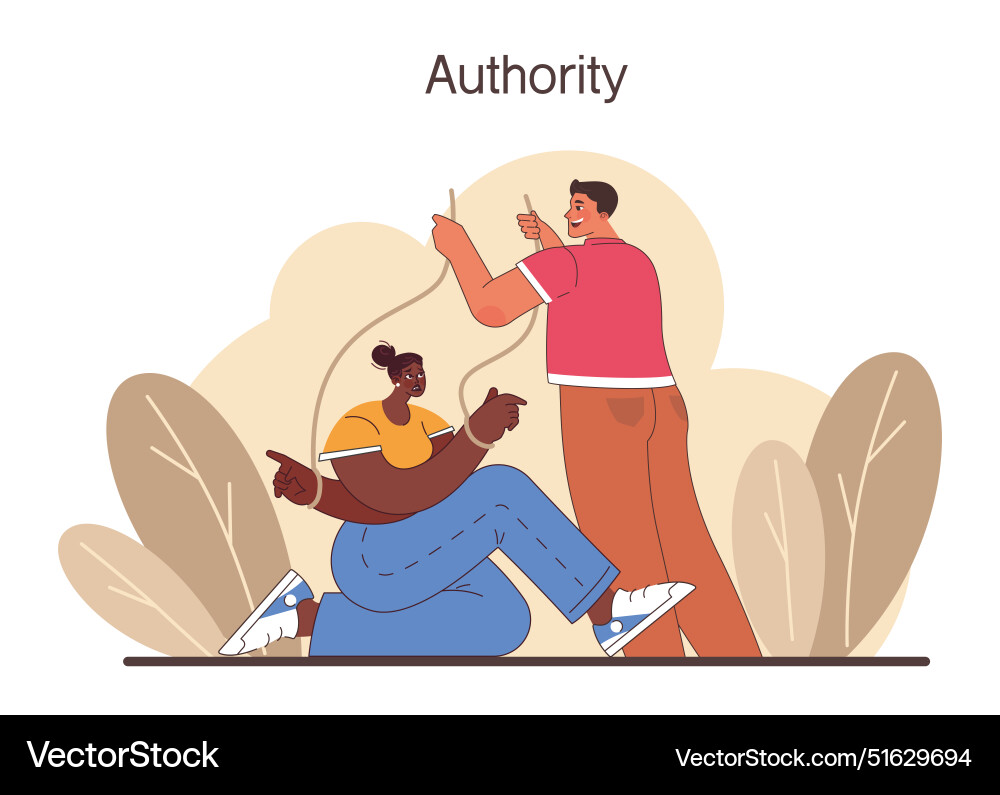 Delegation task assignment and control leader Vector Image