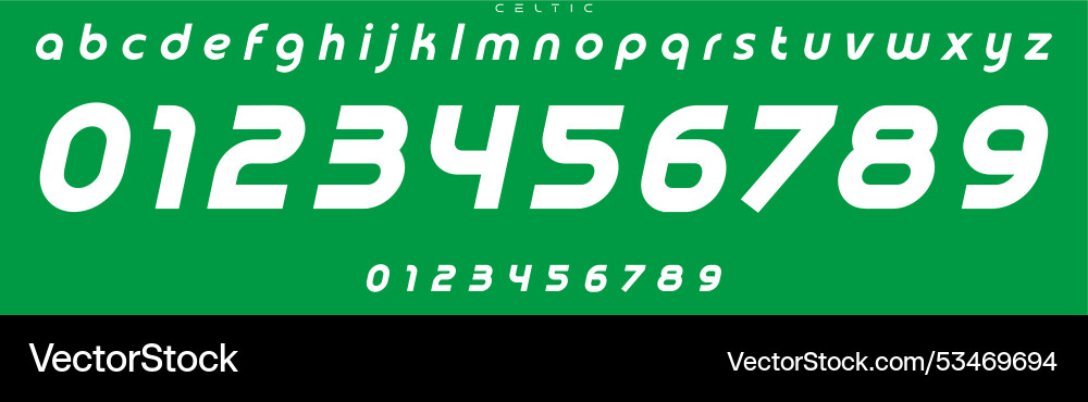 Dynamic athletic font bold curved numbers Vector Image