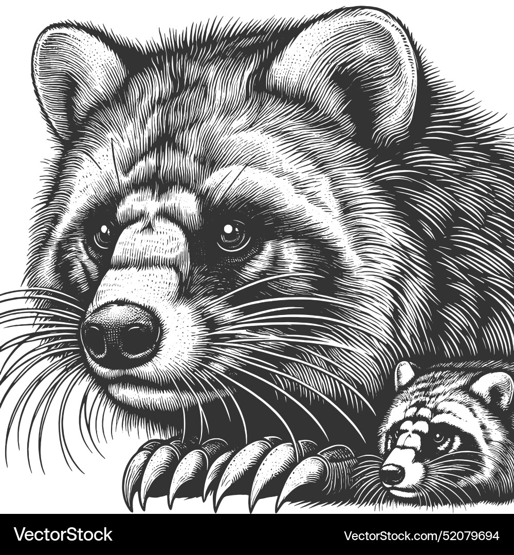 Fictional extinct animal engraving Royalty Free Vector Image