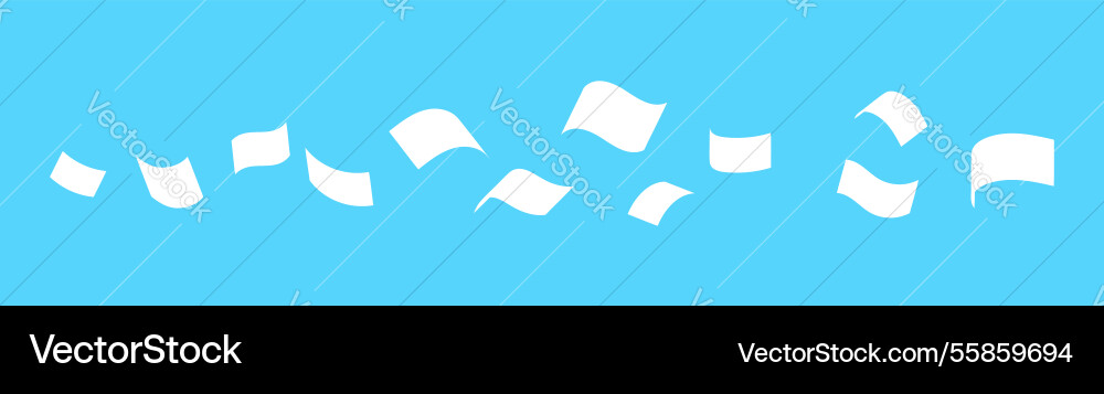 Flying paper bill documents note fly Royalty Free Vector