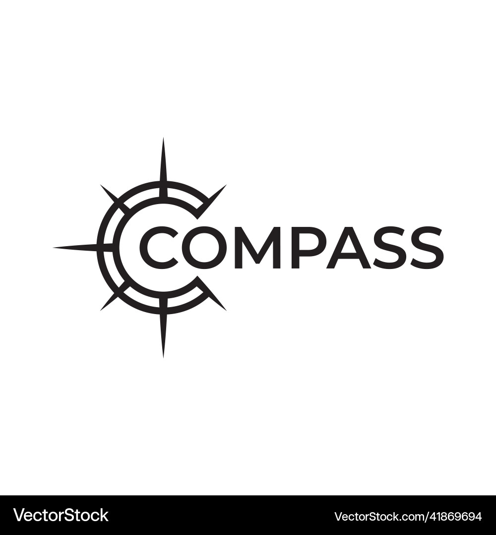 Letter c compass logo design Royalty Free Vector Image