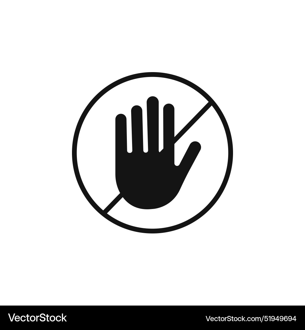 No entry hand sign logo sign outline Royalty Free Vector