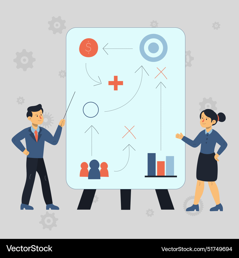 Project manager reviewing charts Royalty Free Vector Image