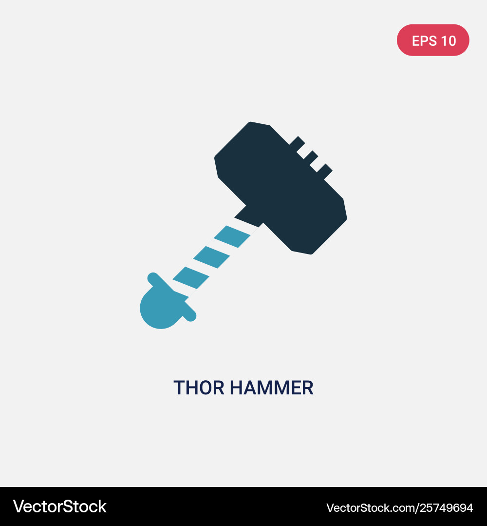 Thor's Hammer Icon - Mjolnir Royalty Free Vector Image