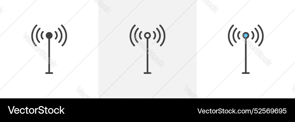 Antenna icon set on white background Royalty Free Vector