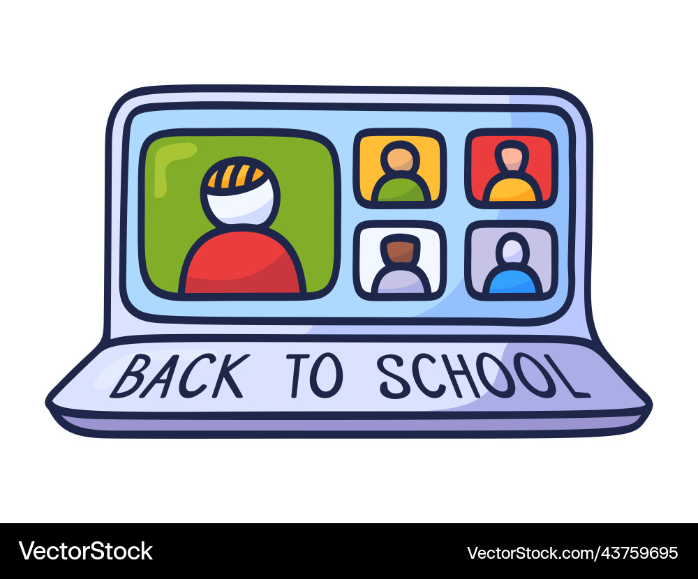 Back to school online education concept Royalty Free Vector