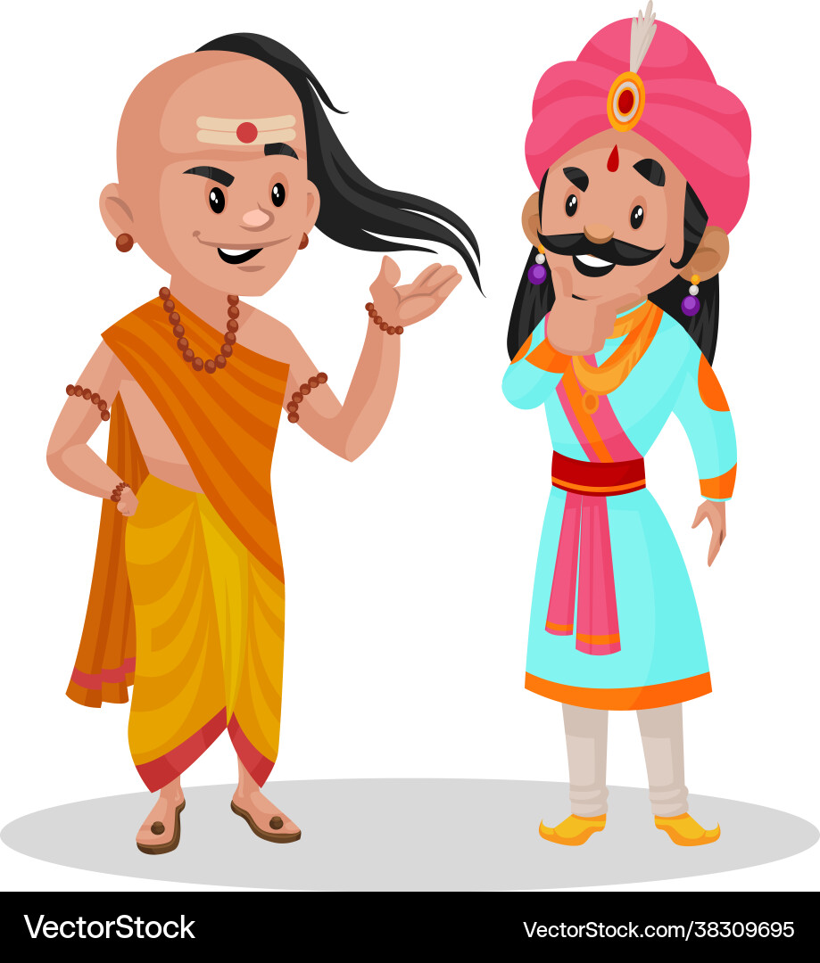 Chanakya cartoon character Royalty Free Vector Image
