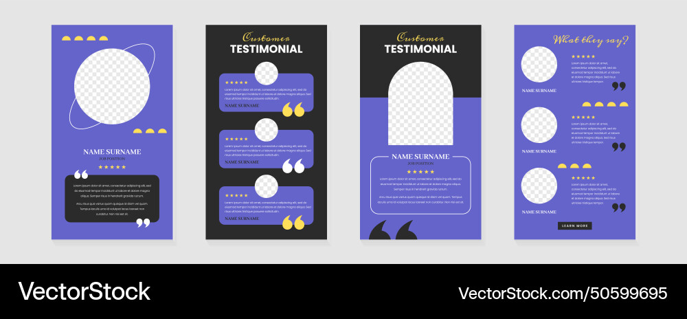 Customer service review template testimonial Vector Image