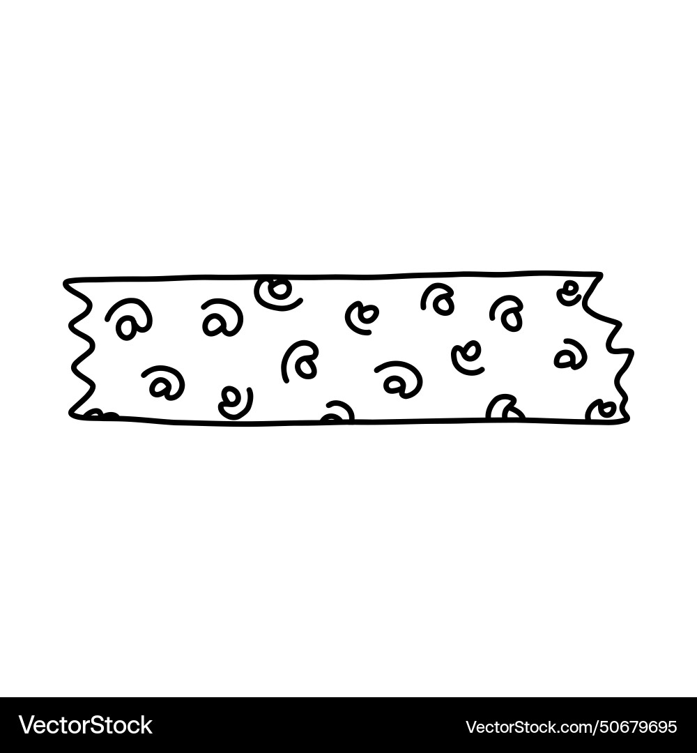 Cute doodle washi tape stripe with squiggle Vector Image