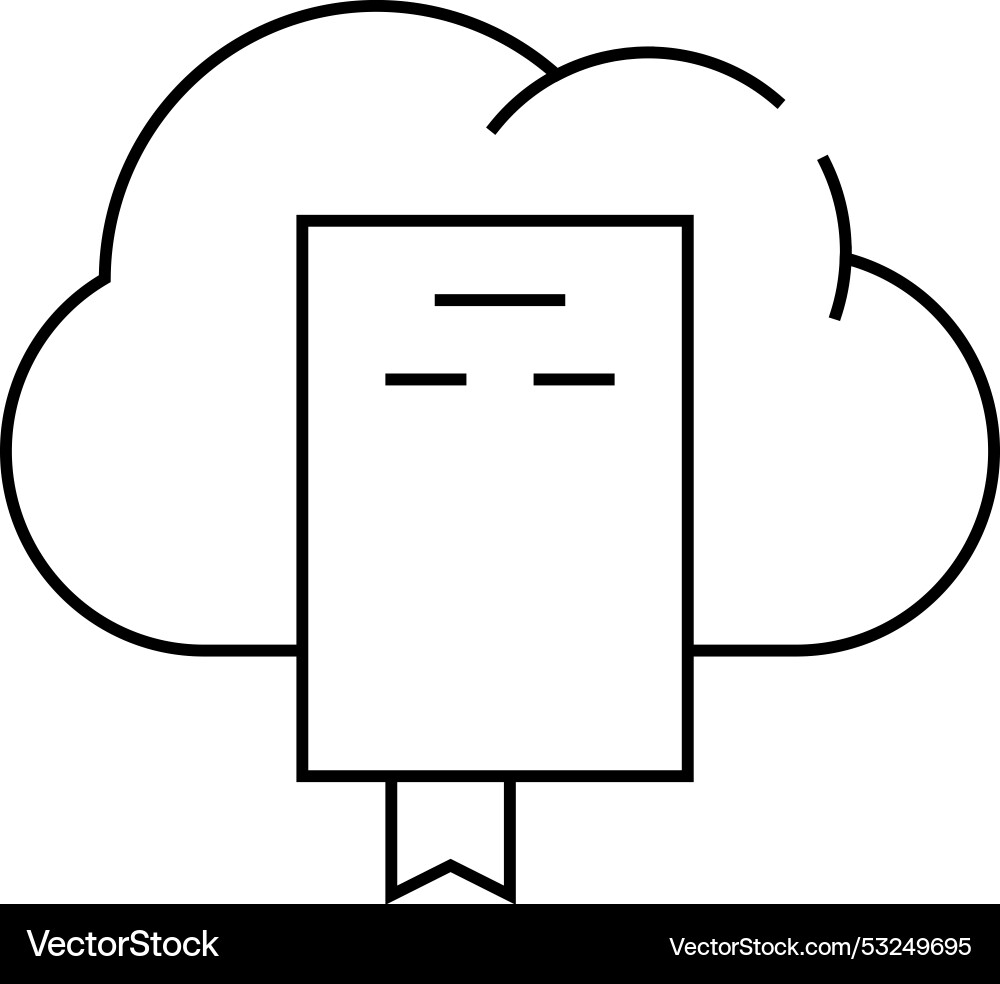Document cloud storage line icon Royalty Free Vector Image Document cloud storage line icon Royalty Free Vector Image
