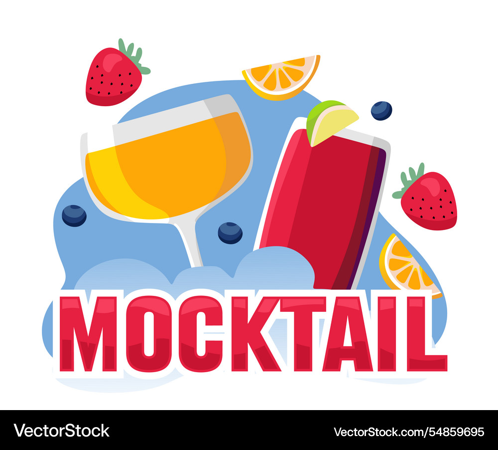 Happy national mocktail week with fresh mocktails Vector Image
