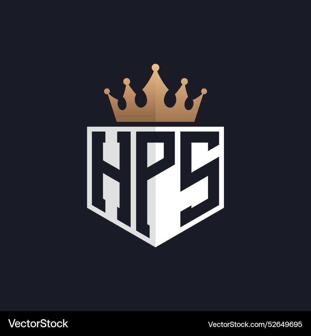 Luxury hps logo with crown elegant initials hps Vector Image
