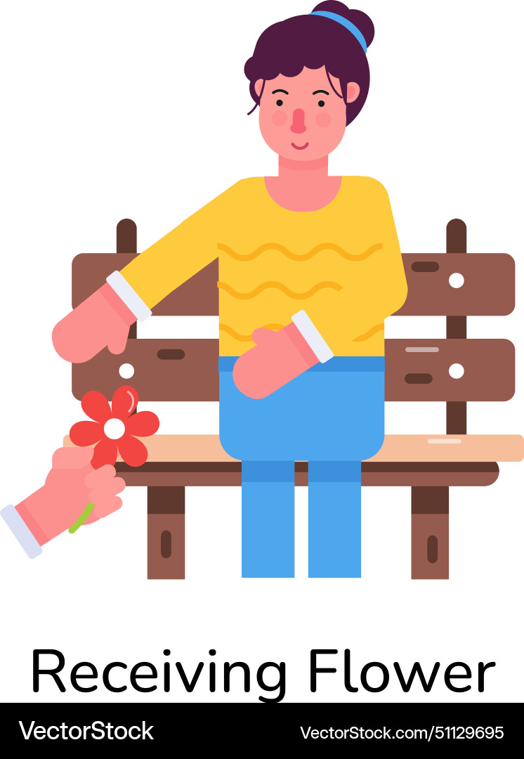 Receiving flower Royalty Free Vector Image - VectorStock