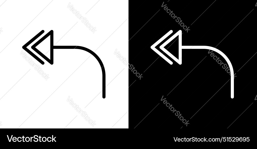 Reply all icon set email answer arrow button sign Vector Image