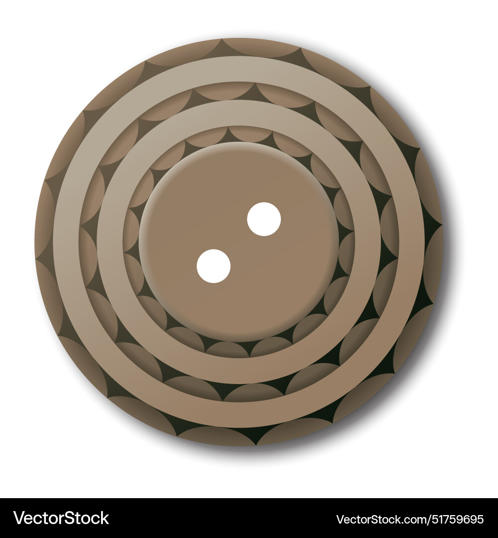 Sewing button icon isolated on white circular Vector Image