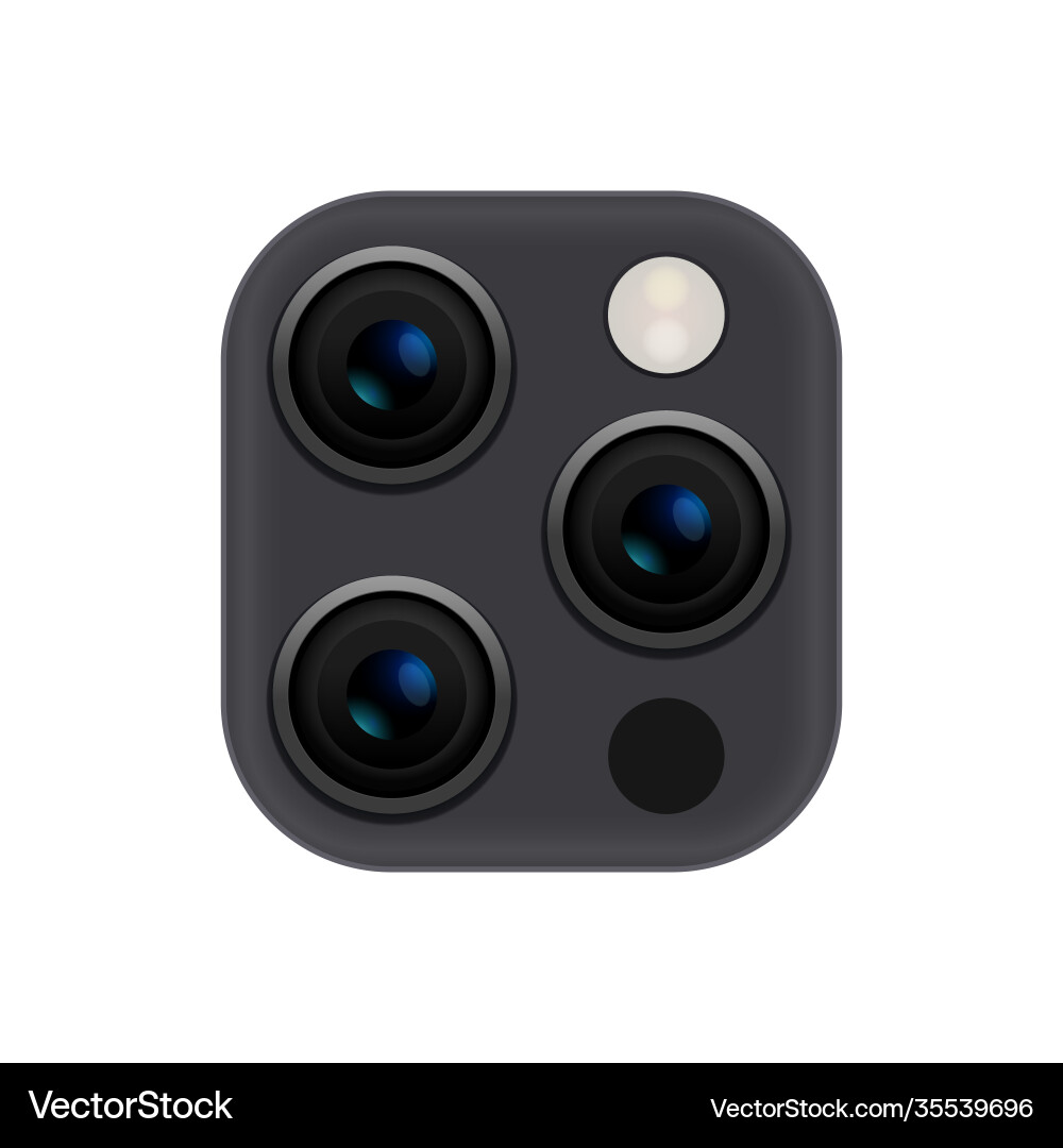Camera phone lens mobile 3d icon smart Royalty Free Vector