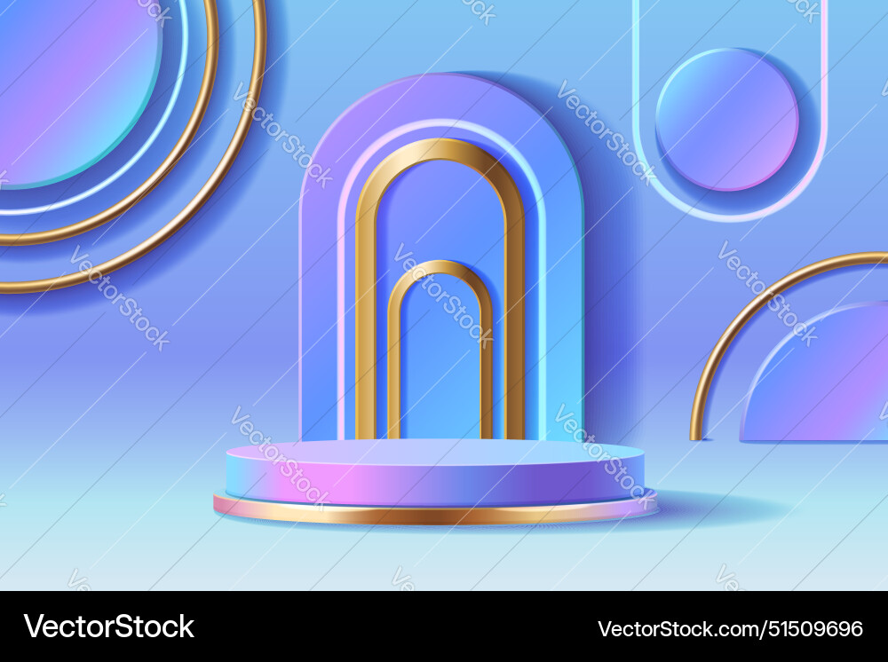 Round podium on arch background Royalty Free Vector Image