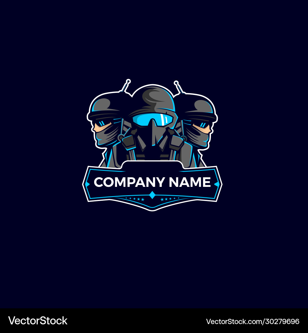 Team guard security mascot logo Royalty Free Vector Image