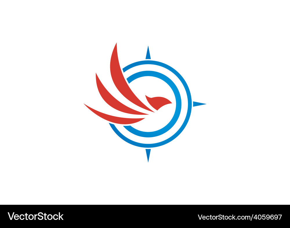 Abstract Bird Compass Logo Royalty Free Vector Image