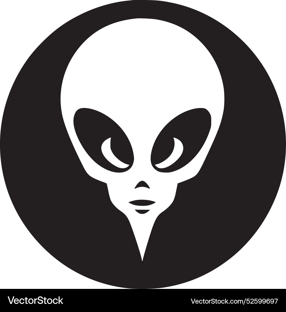 Alien - minimalist and simple silhouette Vector Image