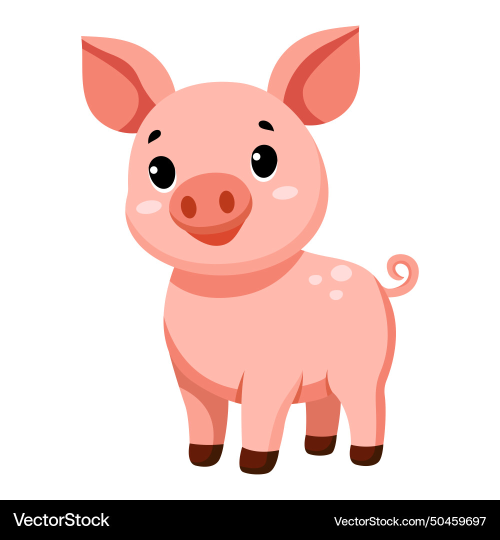 Cute funny pig Royalty Free Vector Image - VectorStock