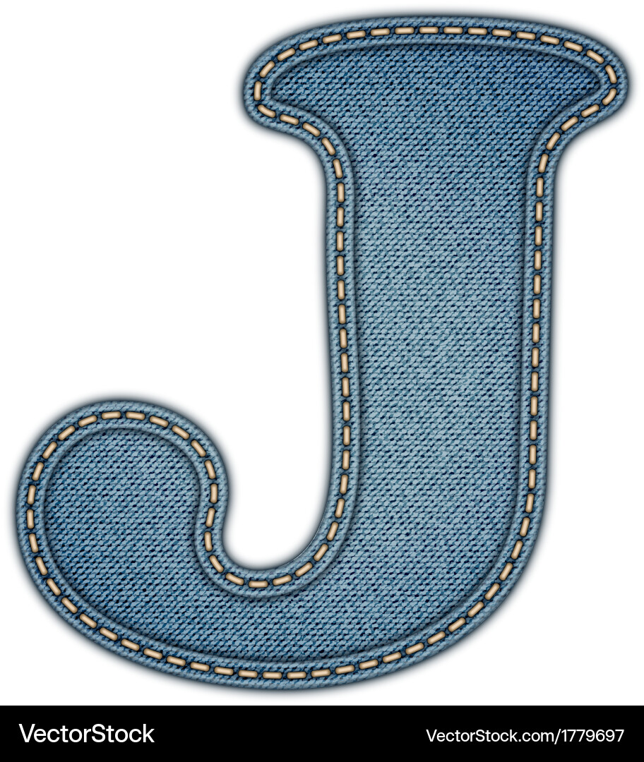 Denim letter jeans alphabet Royalty Free Vector Image