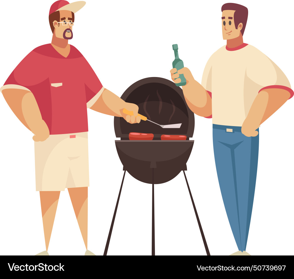 Flat barbecue party Royalty Free Vector Image - VectorStock