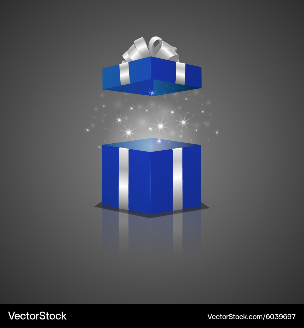 Gift box with a magic effect Royalty Free Vector Image