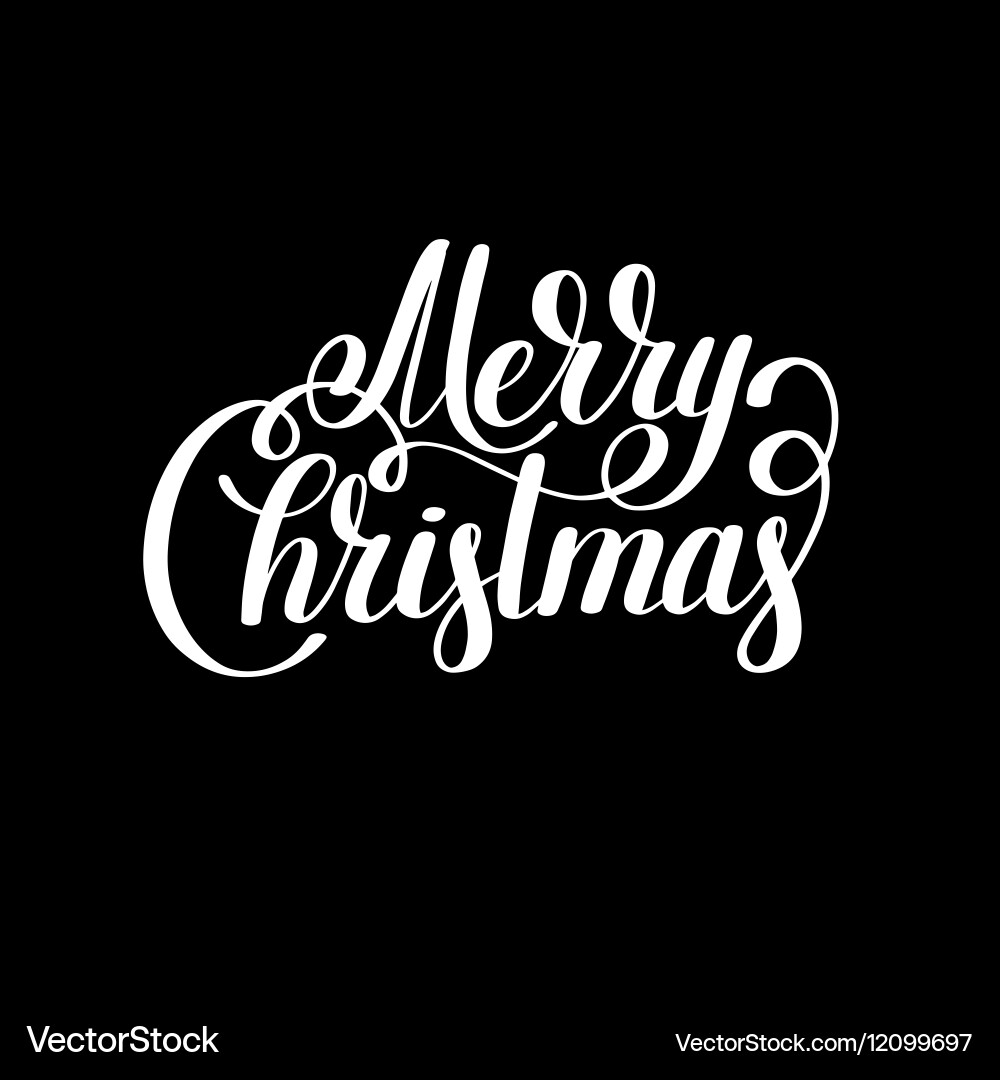 Merry Christmas Handwritten Script Royalty Free Vector Image