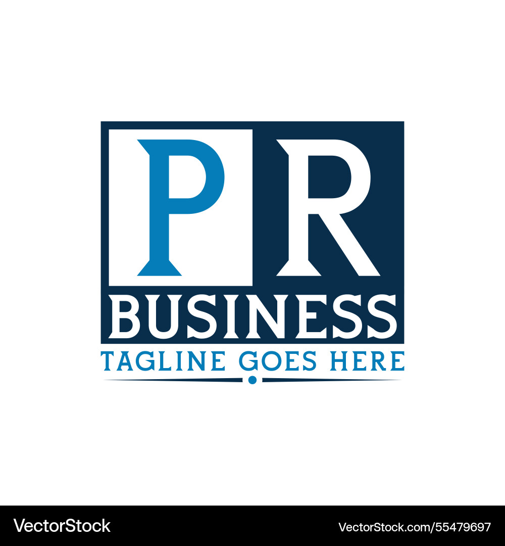 Pr logo letter business design Royalty Free Vector Image