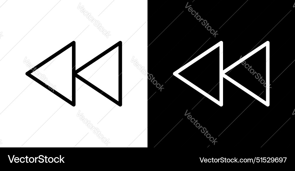 Rewind icon set music or video rewing button Vector Image