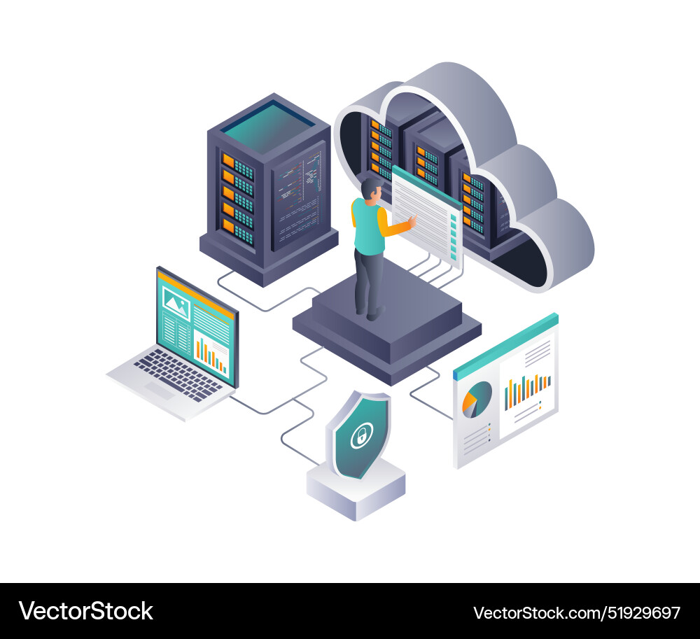 Securing sensitive information on cloud servers Vector Image