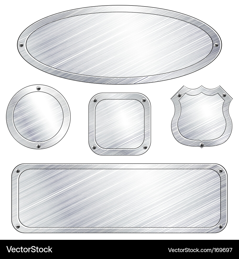 Steel Plaques with Screws Royalty Free Vector Image