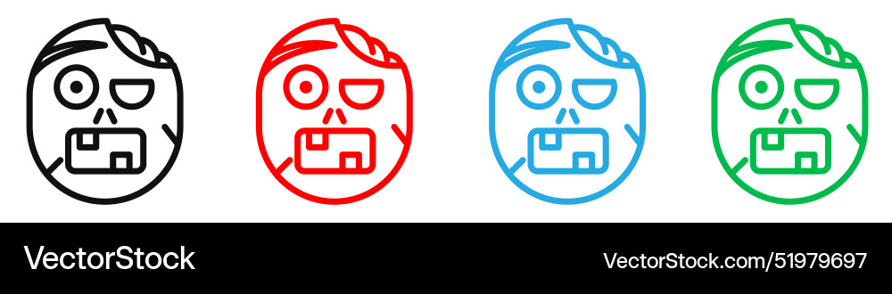 Zombie icon mark in filled style Royalty Free Vector Image