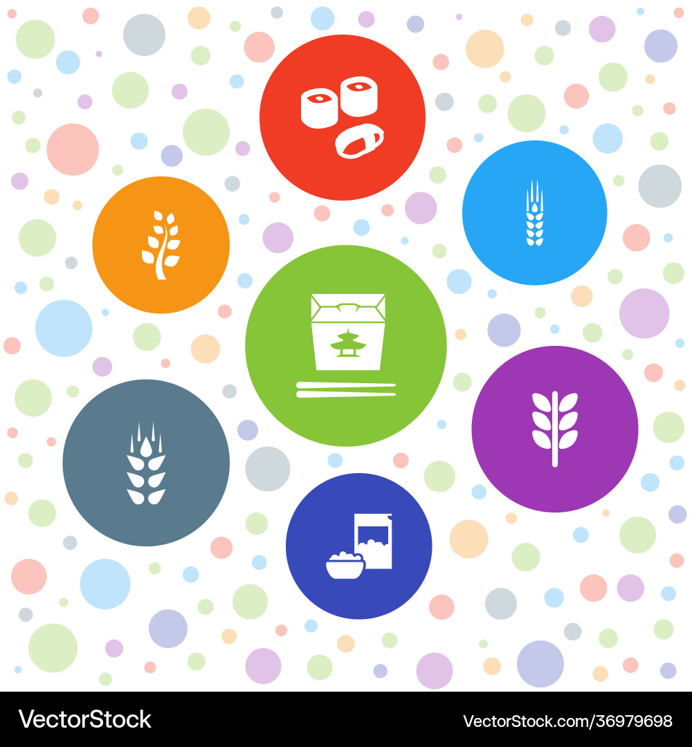 7 rice icons Royalty Free Vector Image - VectorStock