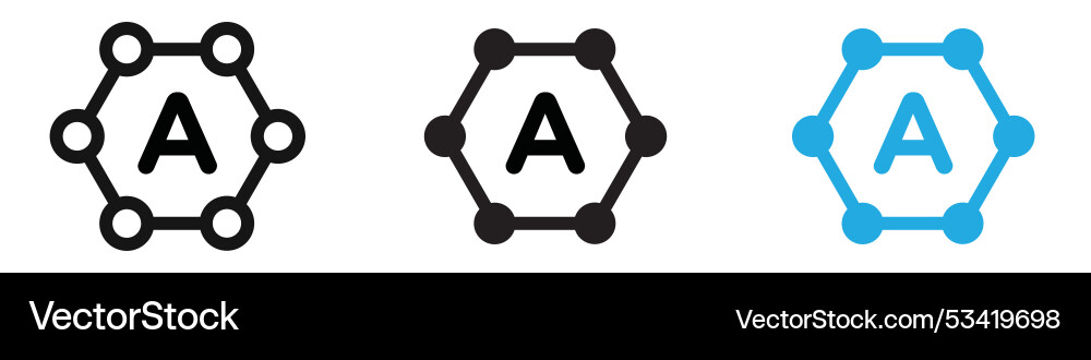 Antioxidant icon thin line Royalty Free Vector Image