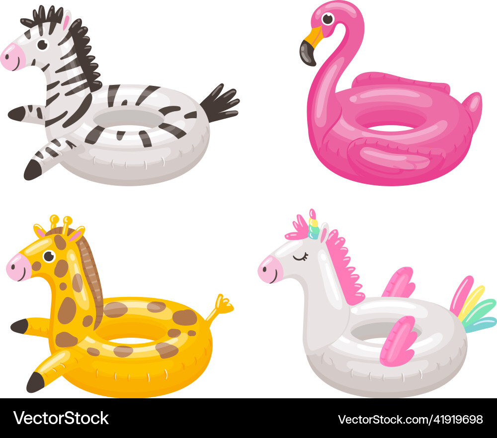 Cartoon swimming ring rubber inflatable toy Vector Image