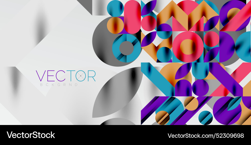 Colorful simple dynamic geometric forms circles Vector Image