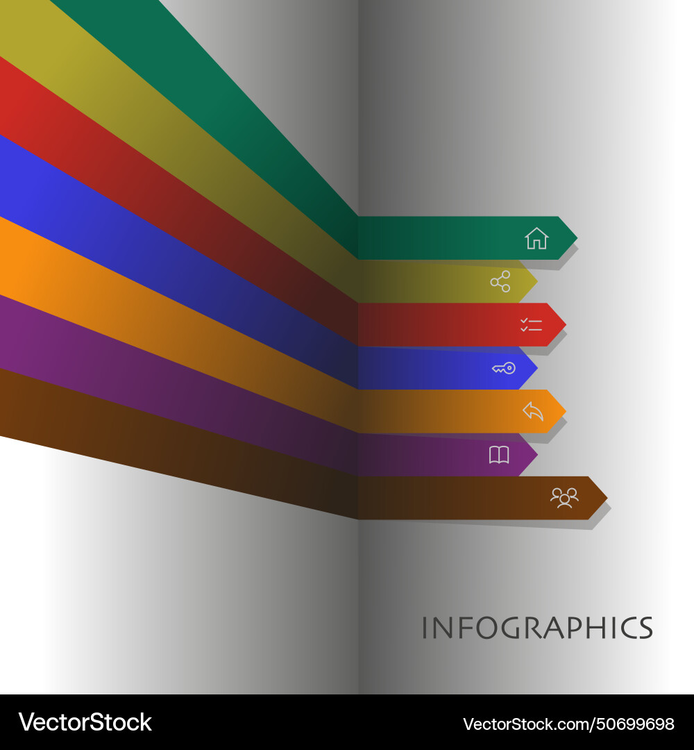 Full-color gradient straight line with a curve Vector Image