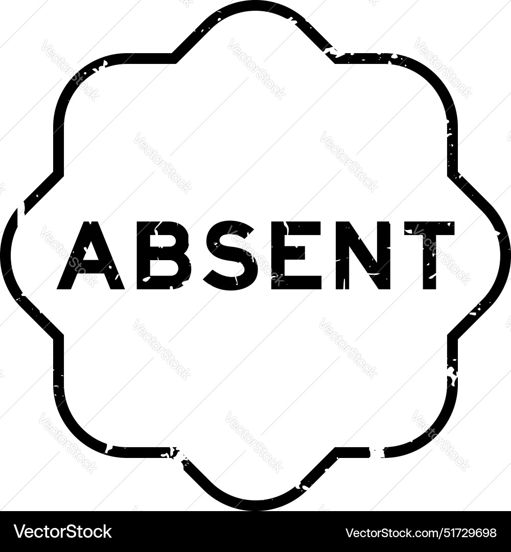 Grunge black absent word rubber seal stamp Vector Image
