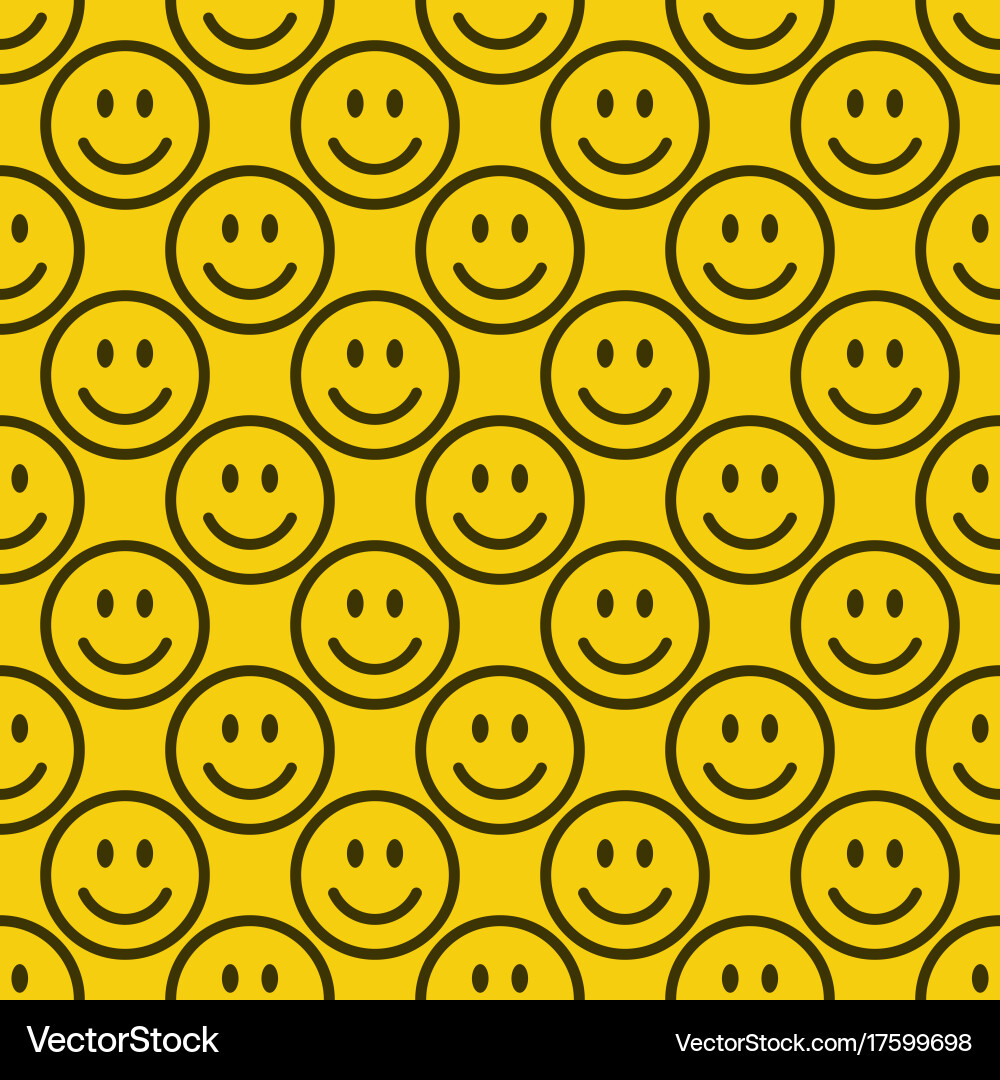 Happy Emoji Pattern - Seamless Royalty Free Vector Image