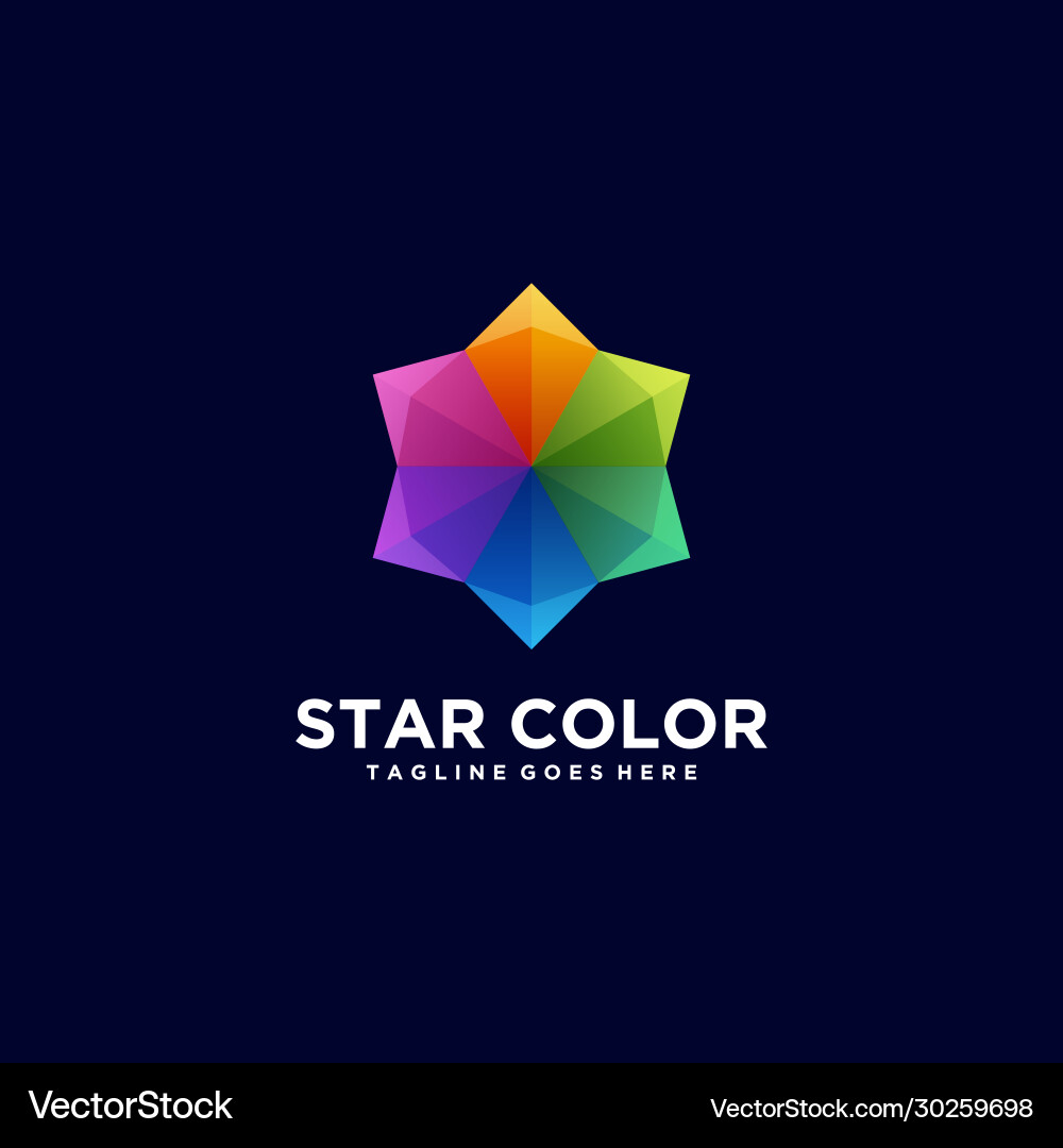 Logo star colorful style Royalty Free Vector Image