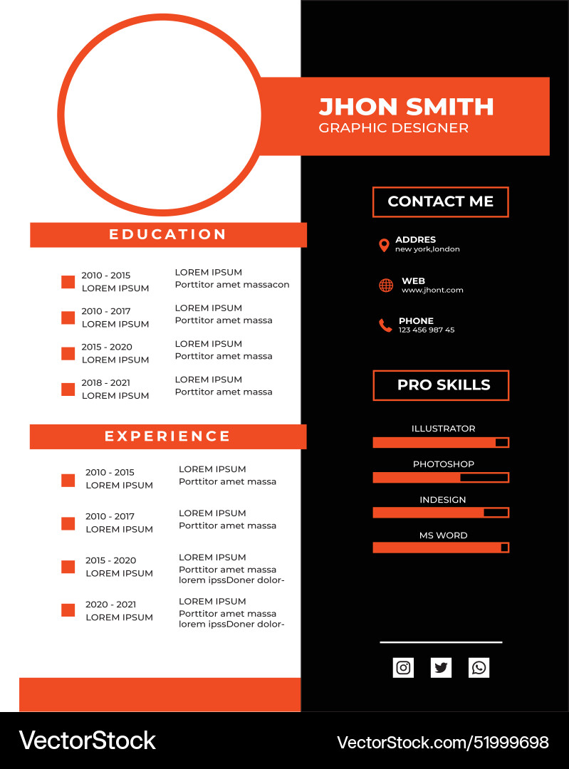 Modern cv design Royalty Free Vector Image - VectorStock