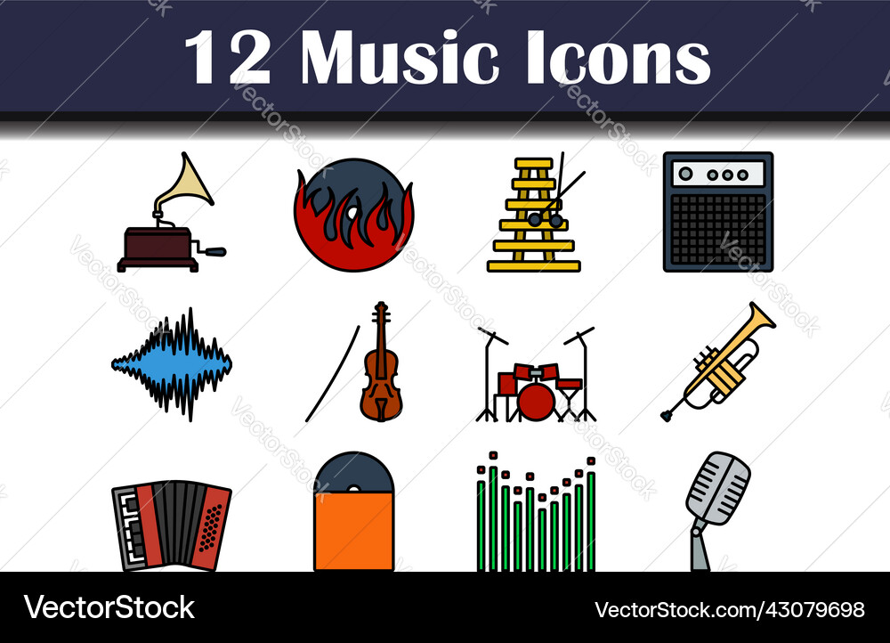 Music icon set Royalty Free Vector Image - VectorStock