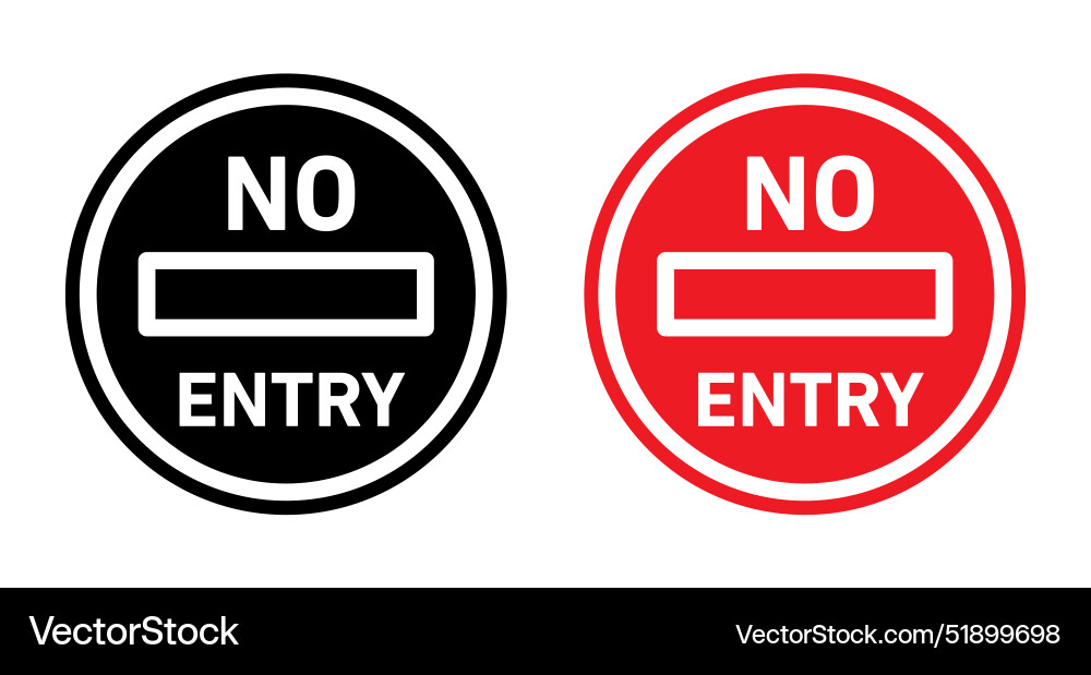 No entry road sign for traffic control restricted Vector Image
