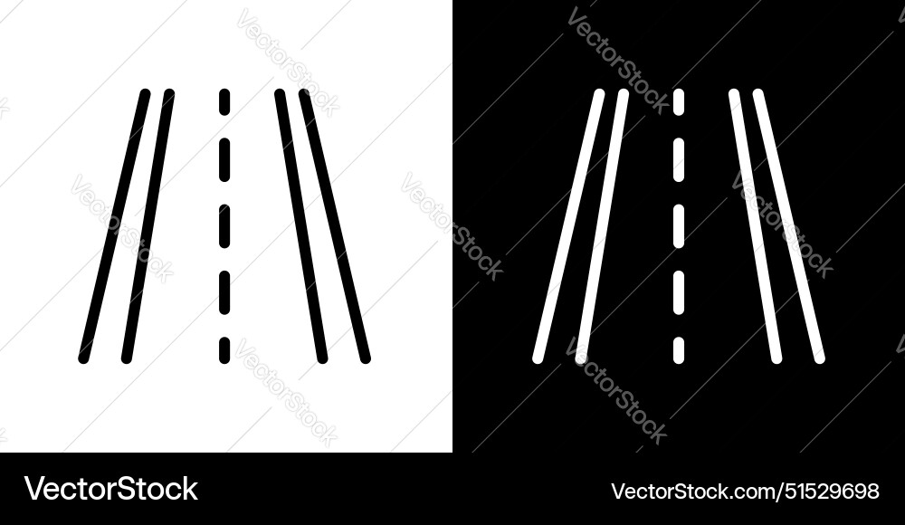 Road icon set straight highway symbol empty Vector Image