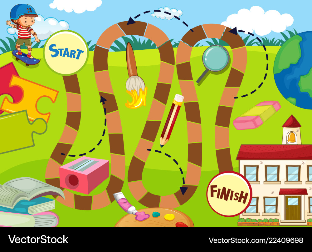 School element game template Royalty Free Vector Image