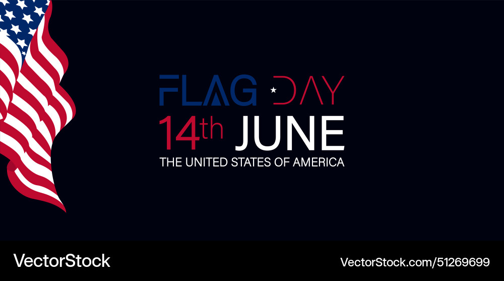 A visual tribute flag day for june 14th Royalty Free Vector