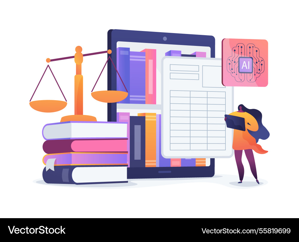 Ai document analysis for lawyers abstract concept Vector Image