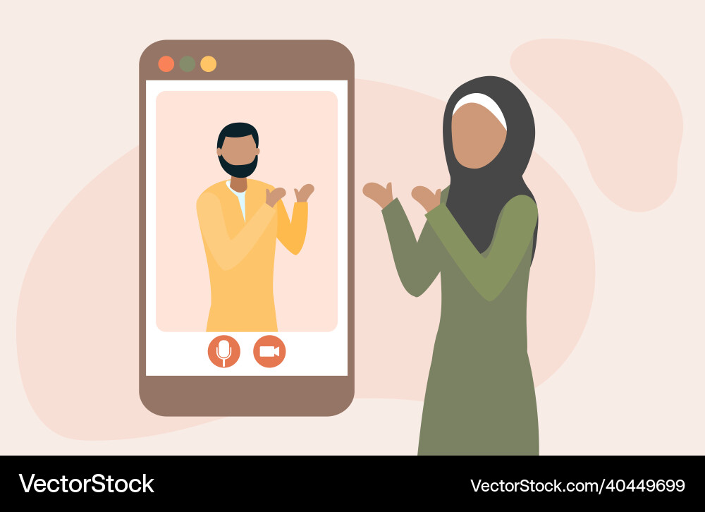 Islamic people picture Royalty Free Vector Image